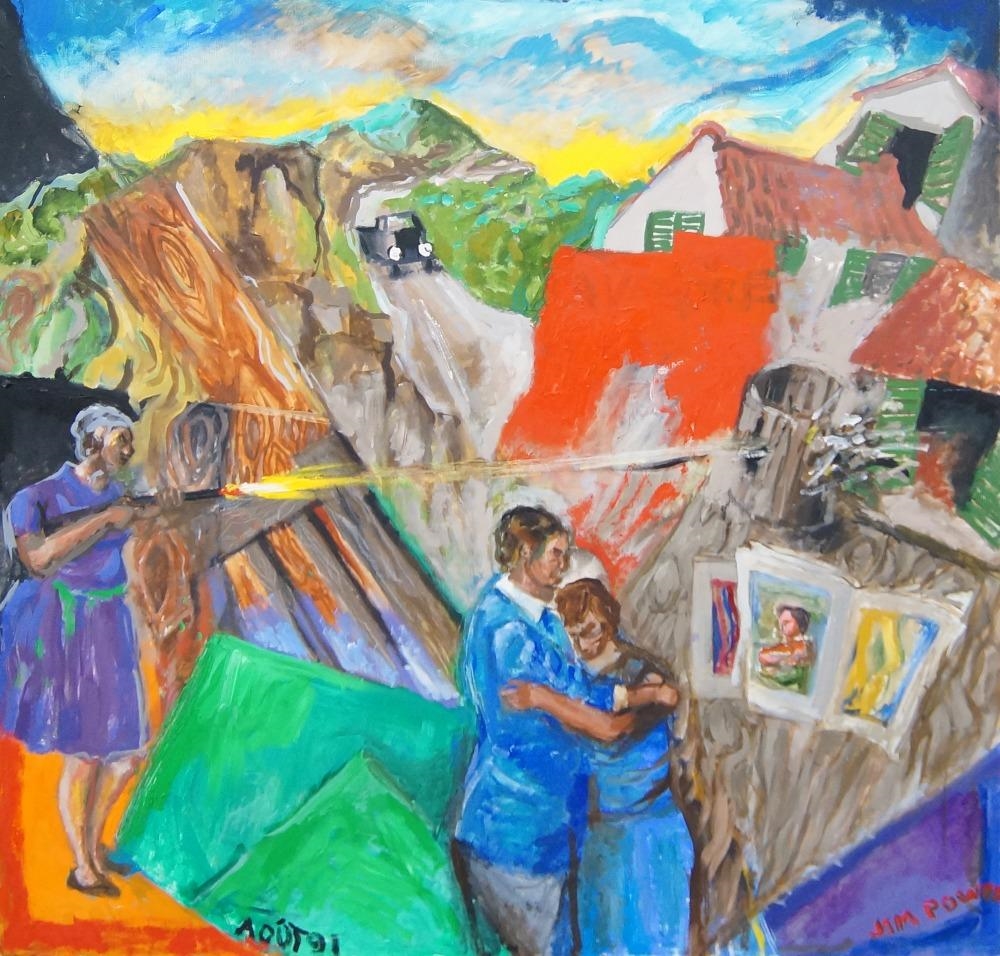 James P. Power | Woman Firing Shotgun | MutualArt