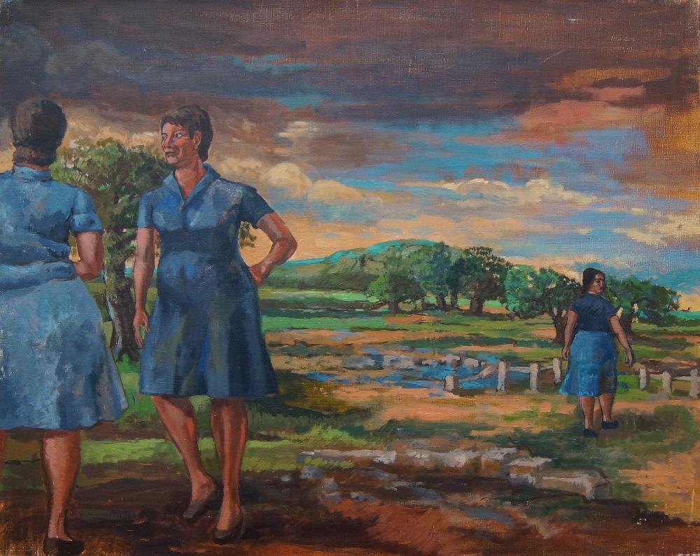 James P. Power | Two Women Talking about Another (1979) | MutualArt