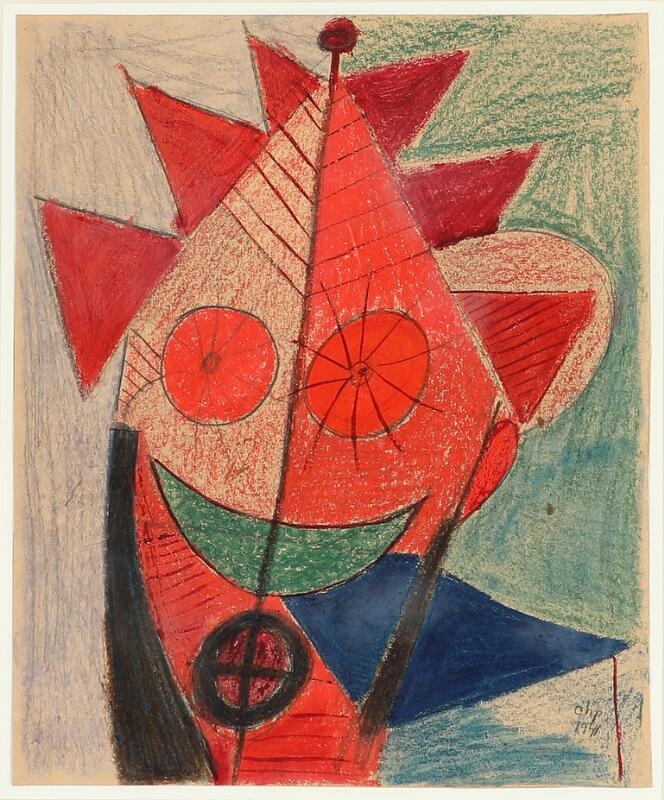 Carl-Henning Pedersen | Mask figure (1941) | MutualArt