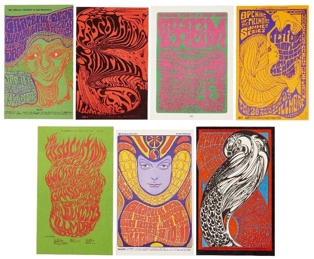 Bill Graham | Seven psychedelic offset lithograph postcards for ...