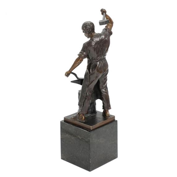 Albert Werner-Schwarzburg | A blacksmith at his anvil | MutualArt