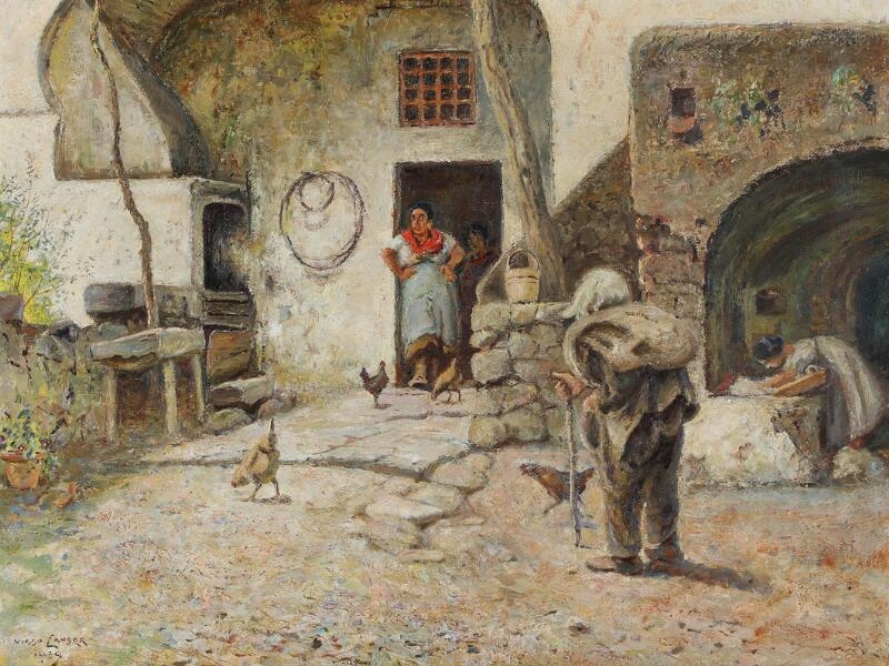 Olaf Viggo Peter Langer | View from a court yard in Pompei (1939 ...