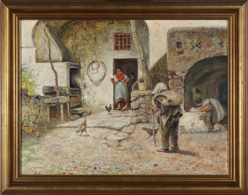 Olaf Viggo Peter Langer | View from a court yard in Pompei (1939 ...