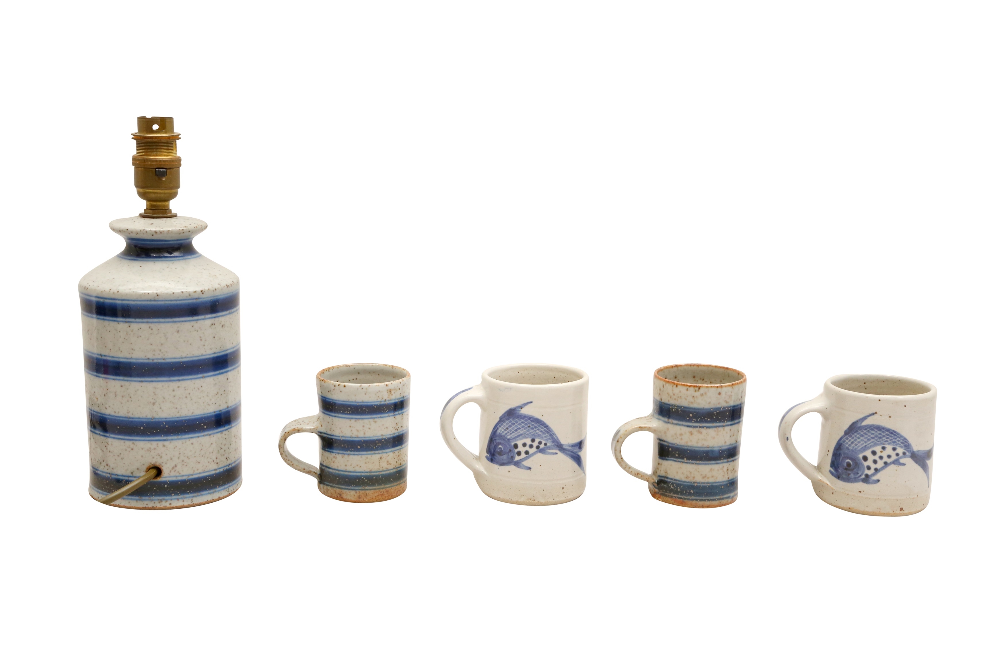 Robert Goldsmith | A stoneware lamp base and two coffee cans | MutualArt