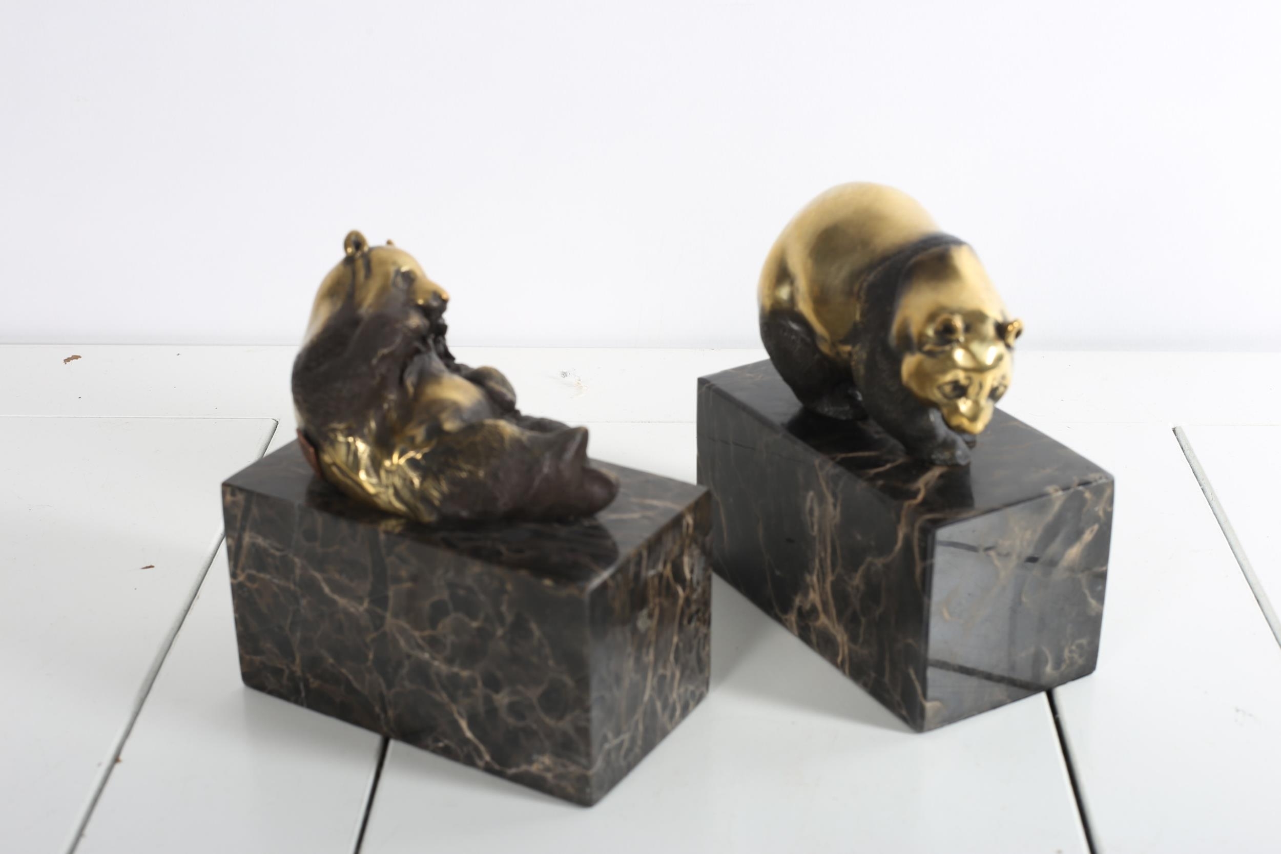 Miguel Fernando López (Milo) | Two bronze figures modelled as pandas ...