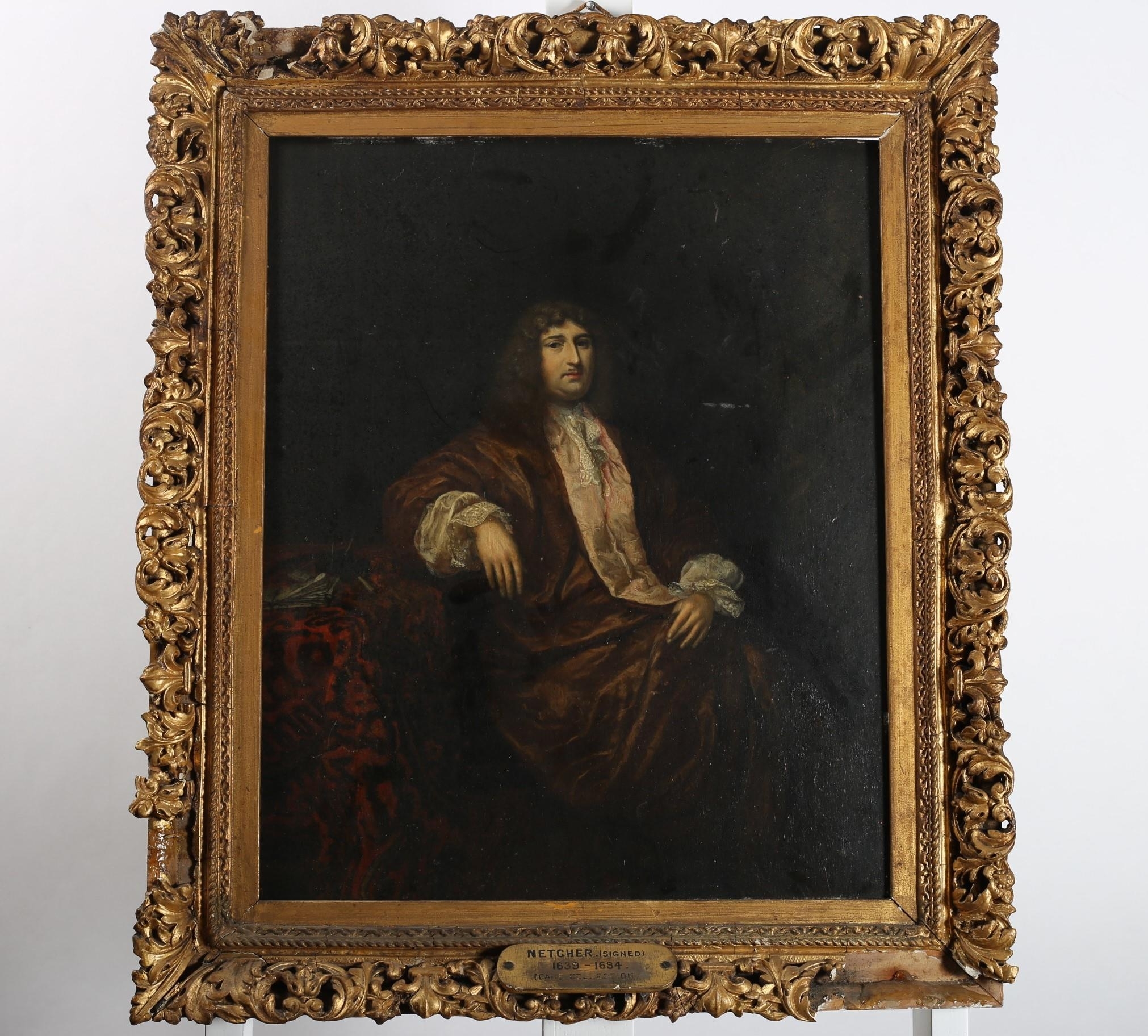 Caspar Netscher | Three Quarter Length Portrait of a Gentleman Shown ...