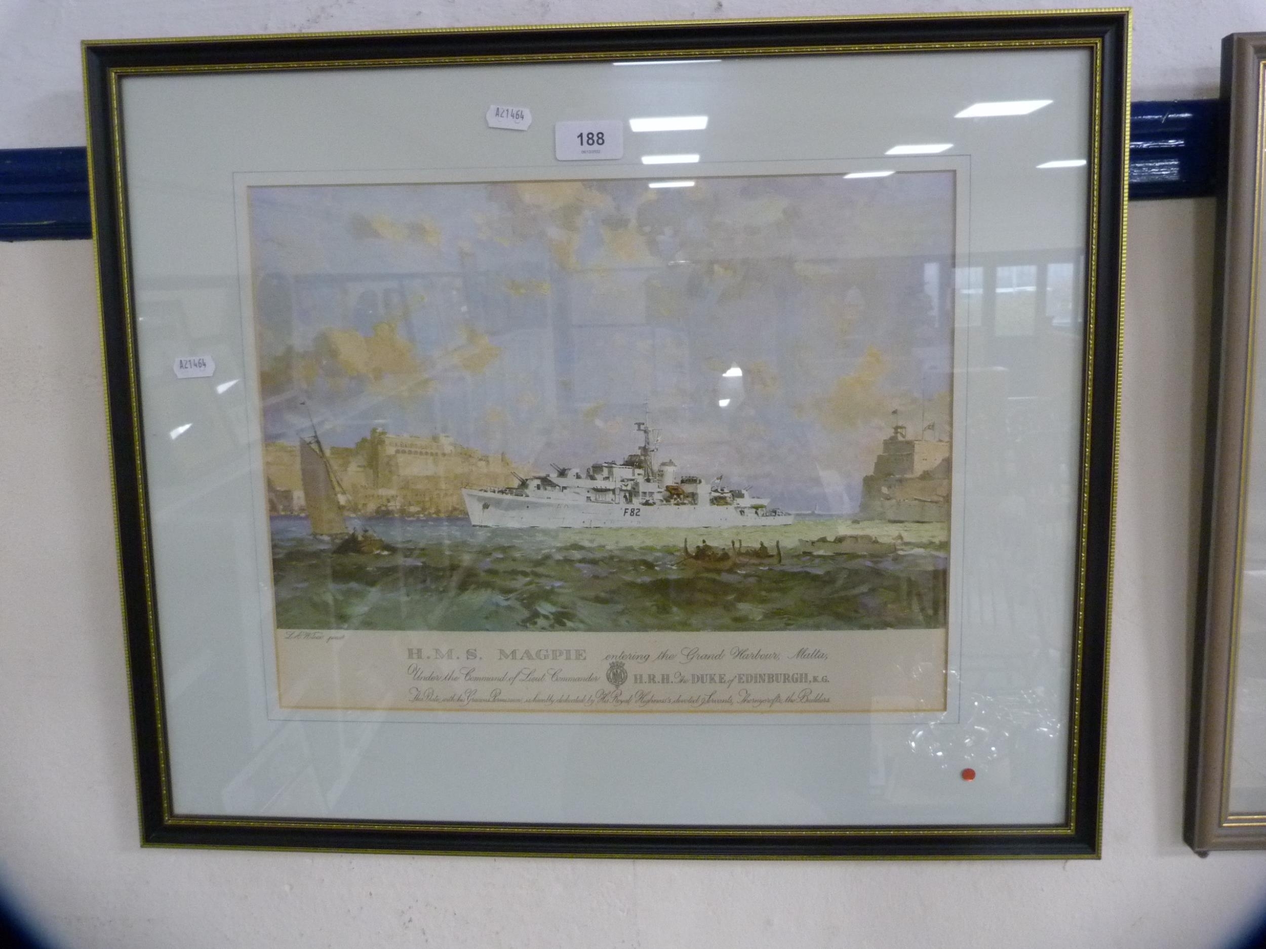 Leslie Arthur Wilcox | HMS Magpie entering the Grand Harbour, Malta ...
