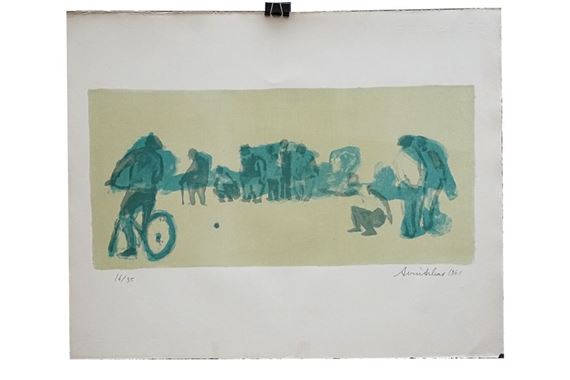 Avni Arbas | Scene of petanque (1961) | MutualArt