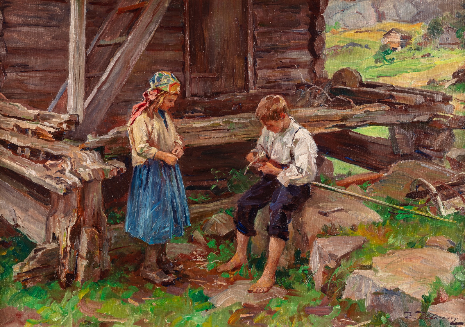 Even Ulving | Interiør fra en fiskerstue | MutualArt