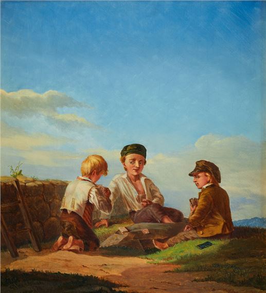 Gustaf Brandelius | Kortspelande gossar (1856) | MutualArt