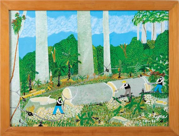 Richard Lyne | Kauri Logging Scene Nth Auckland (2011) | MutualArt