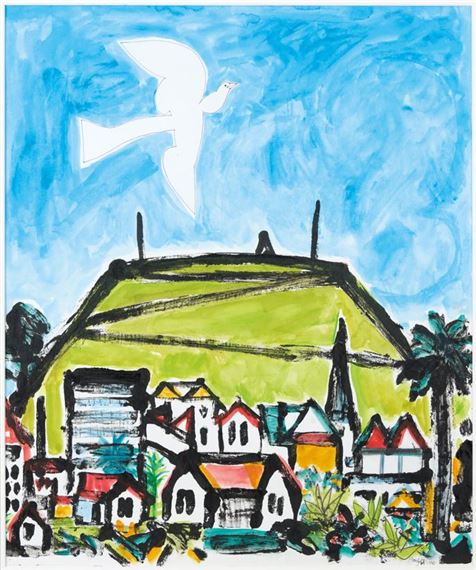 Pat Hanly | Dove over Mt Eden (1981) | MutualArt