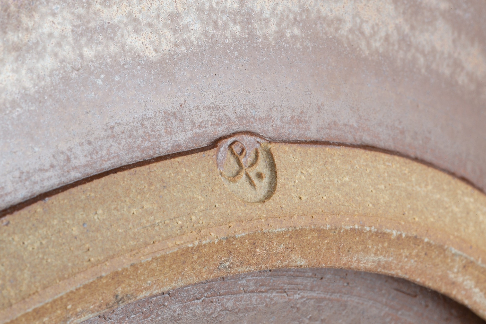 Ray Finch | Charger with 'Man on a Bike' pattern on an iron glaze ...