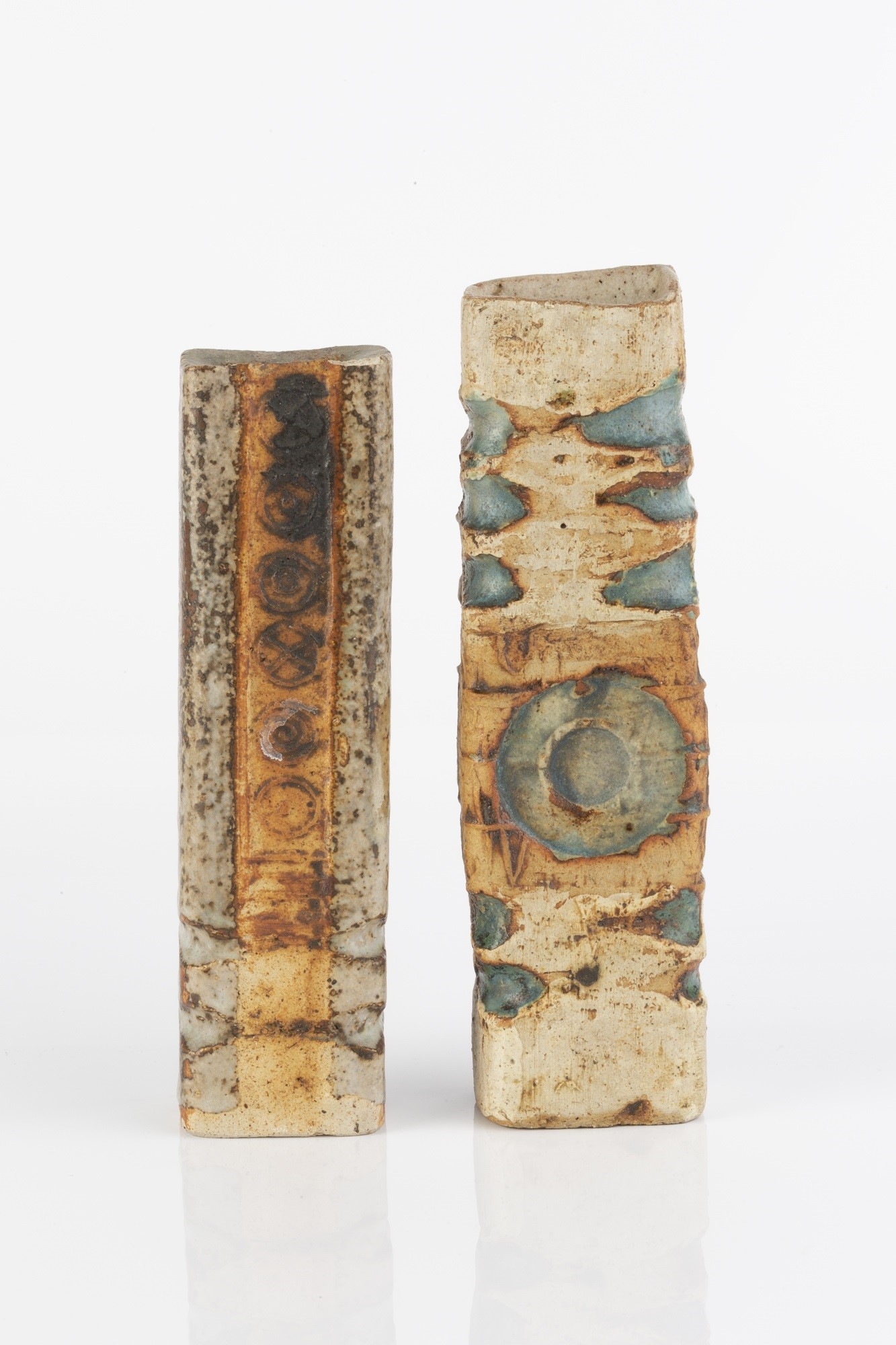 Alan Wallwork | Two totem form vases stoneware | MutualArt