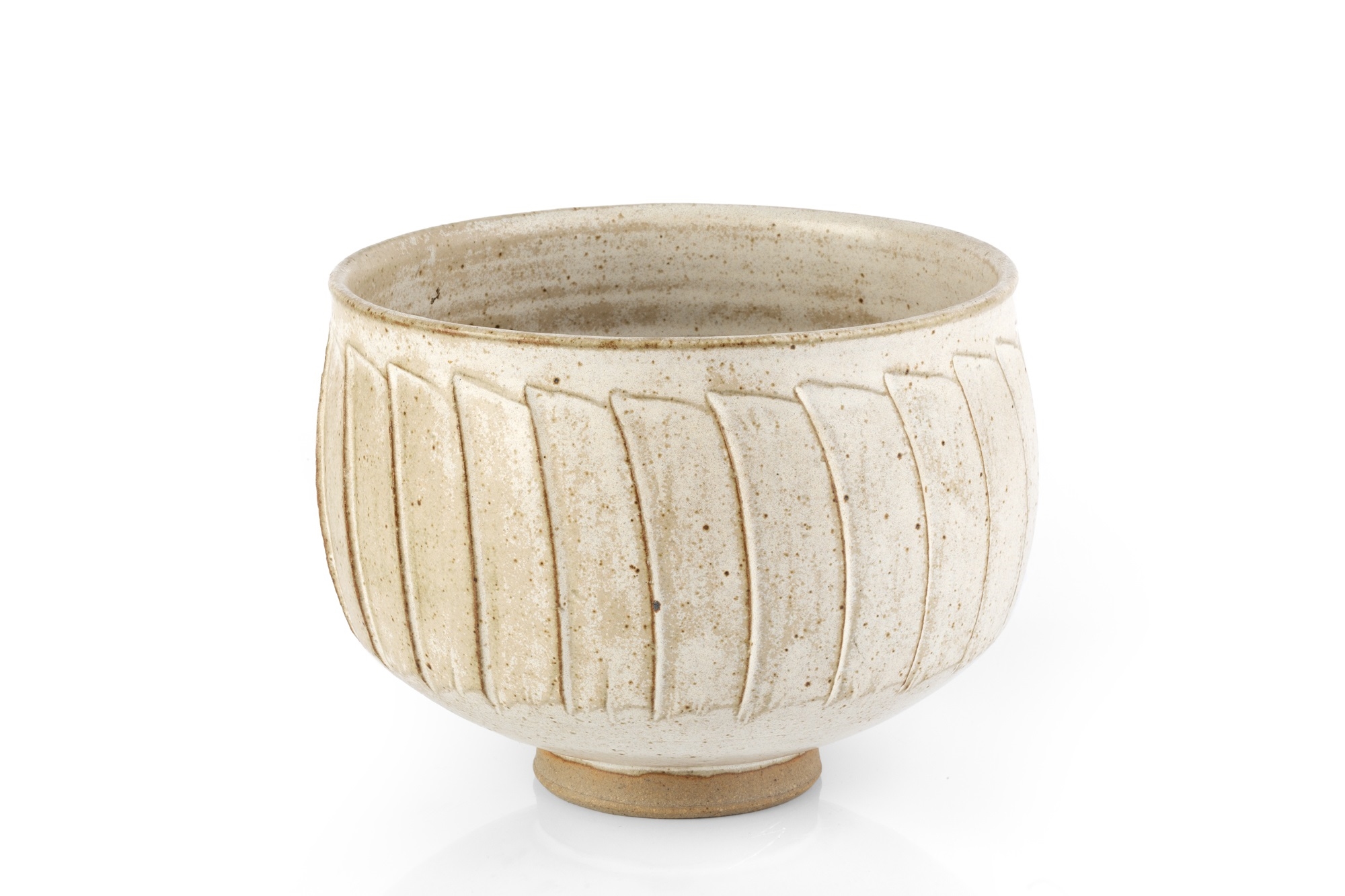 David Leach | Bowl fluted sides, oatmeal glaze | MutualArt