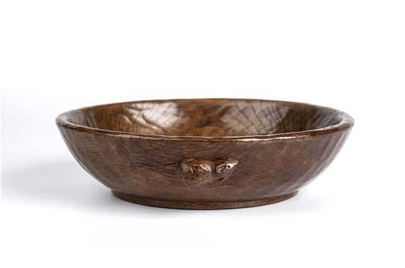 Robert Thompson | Mouseman early bowl, circa 1940 oak with adzed ...