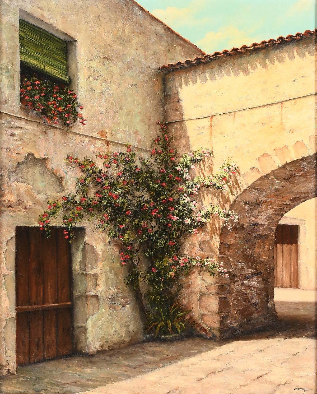 Maximo Cortina | Spanish Street Scene with Archway and Wood Door ...