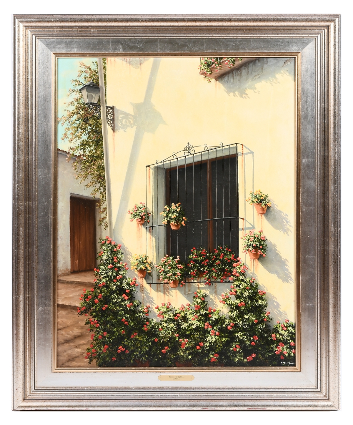 Maximo Cortina | Fa‡ade with Iron Window Grate and Floral Decoration ...