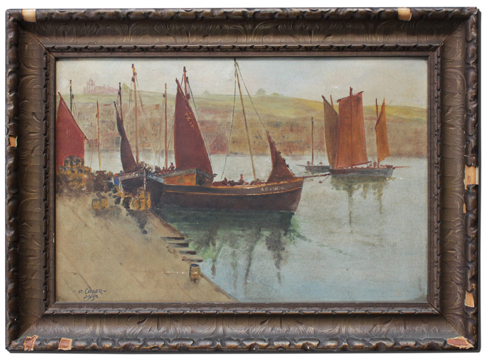 A. Cooper | EUROPEAN DOCKSIDE PAINTING | MutualArt