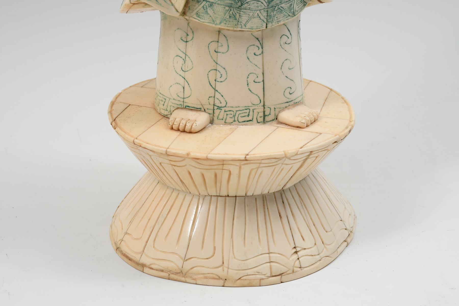 Chinese School | Bone clad Quan Yin holding a bottle that holds the ...