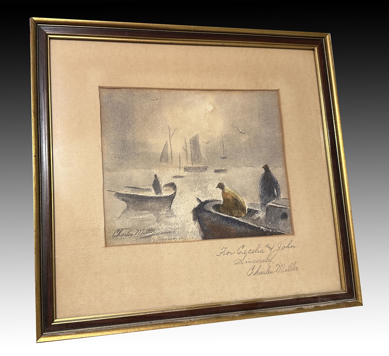 Charles Miller | TWO CHARLES MILLER NEW ENGLAND MARITIME WATERCOLOR ...