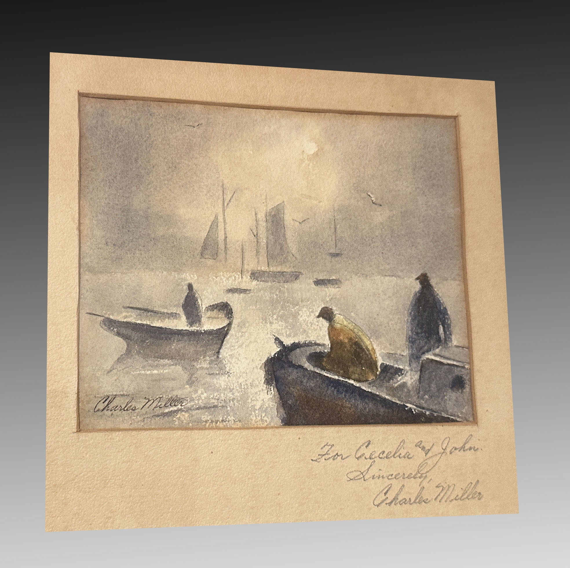 Charles Miller | TWO CHARLES MILLER NEW ENGLAND MARITIME WATERCOLOR ...