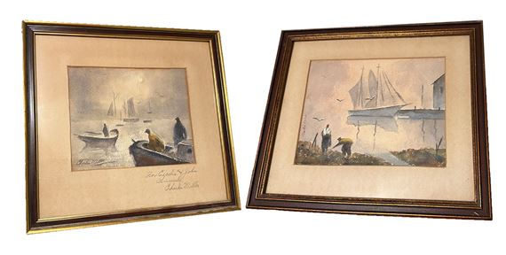 Charles Miller | TWO CHARLES MILLER NEW ENGLAND MARITIME WATERCOLOR ...