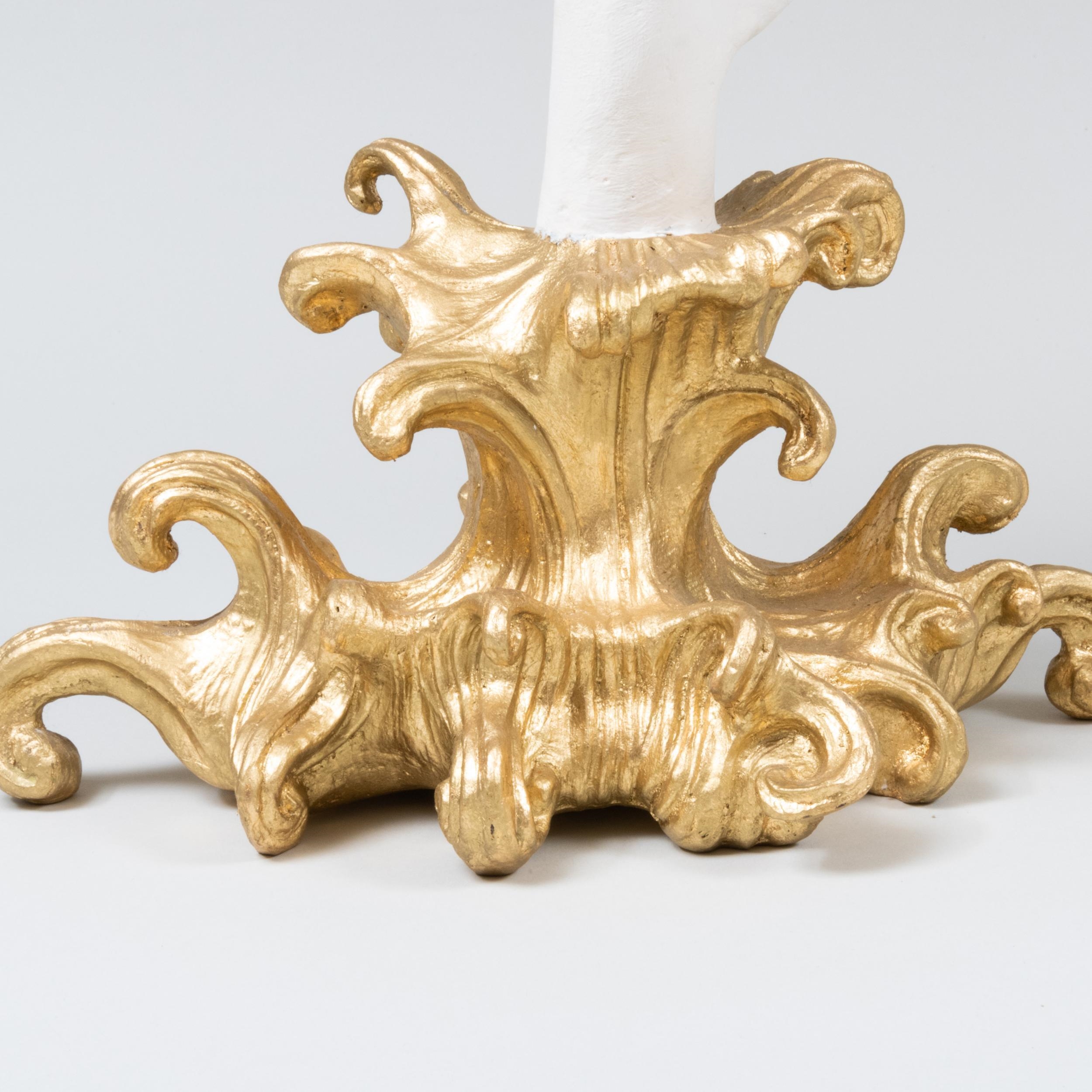 Oriel Harwood | Pair of Oriel Harwood Parcel-Gilt Plaster Three-Light ...