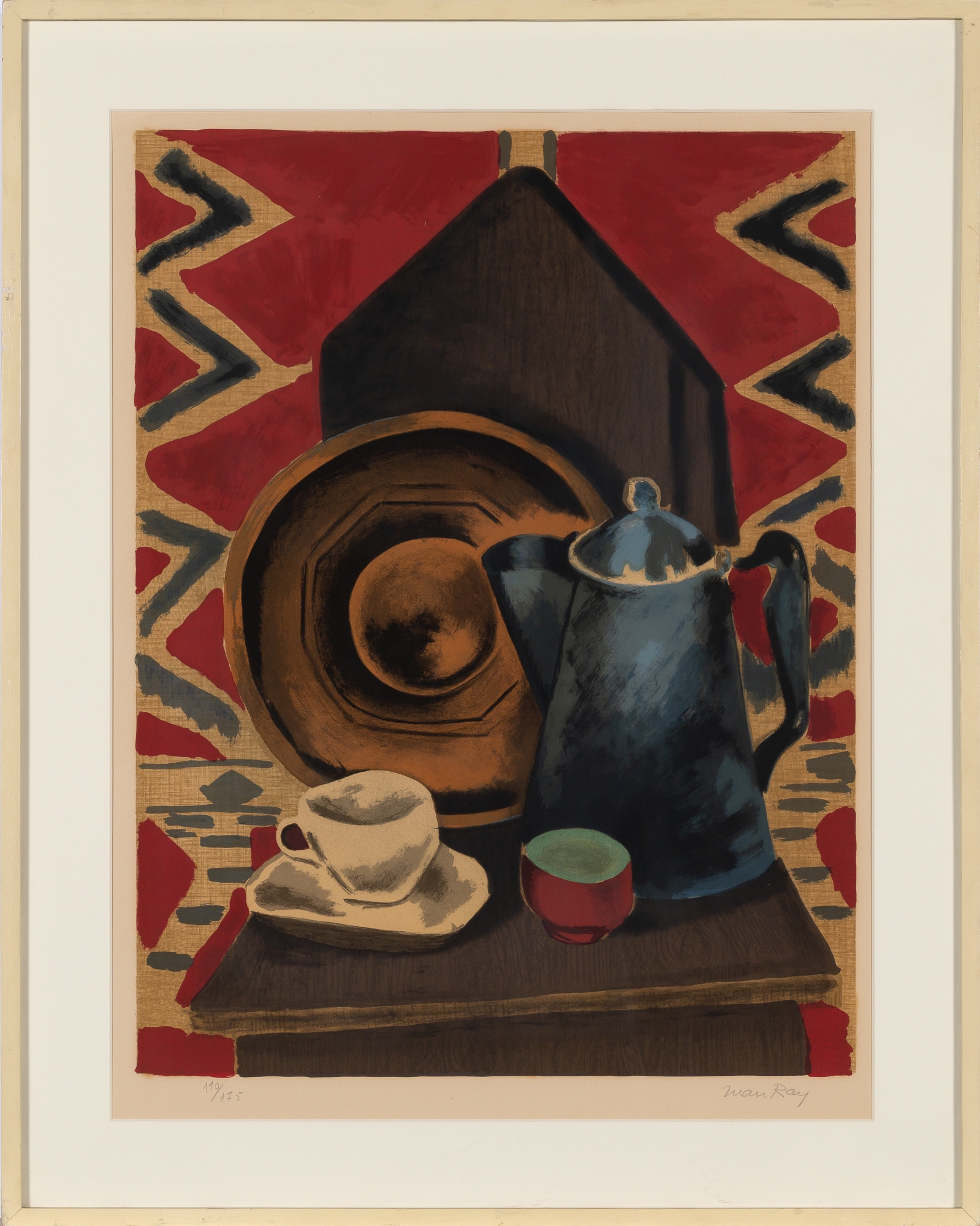 Man Ray | STILL LIFE WITH COFFEE POT, CUP AND SAUCER (ca. 1970) | MutualArt