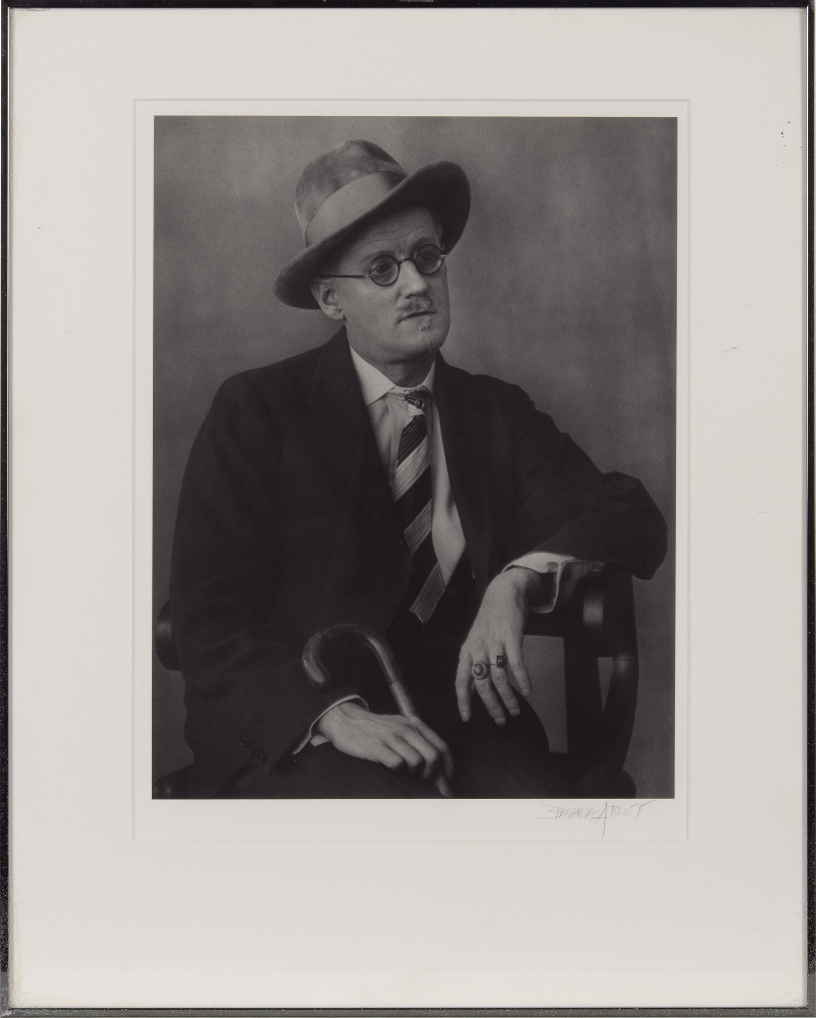 Berenice Abbott | James Joyce with cane | MutualArt