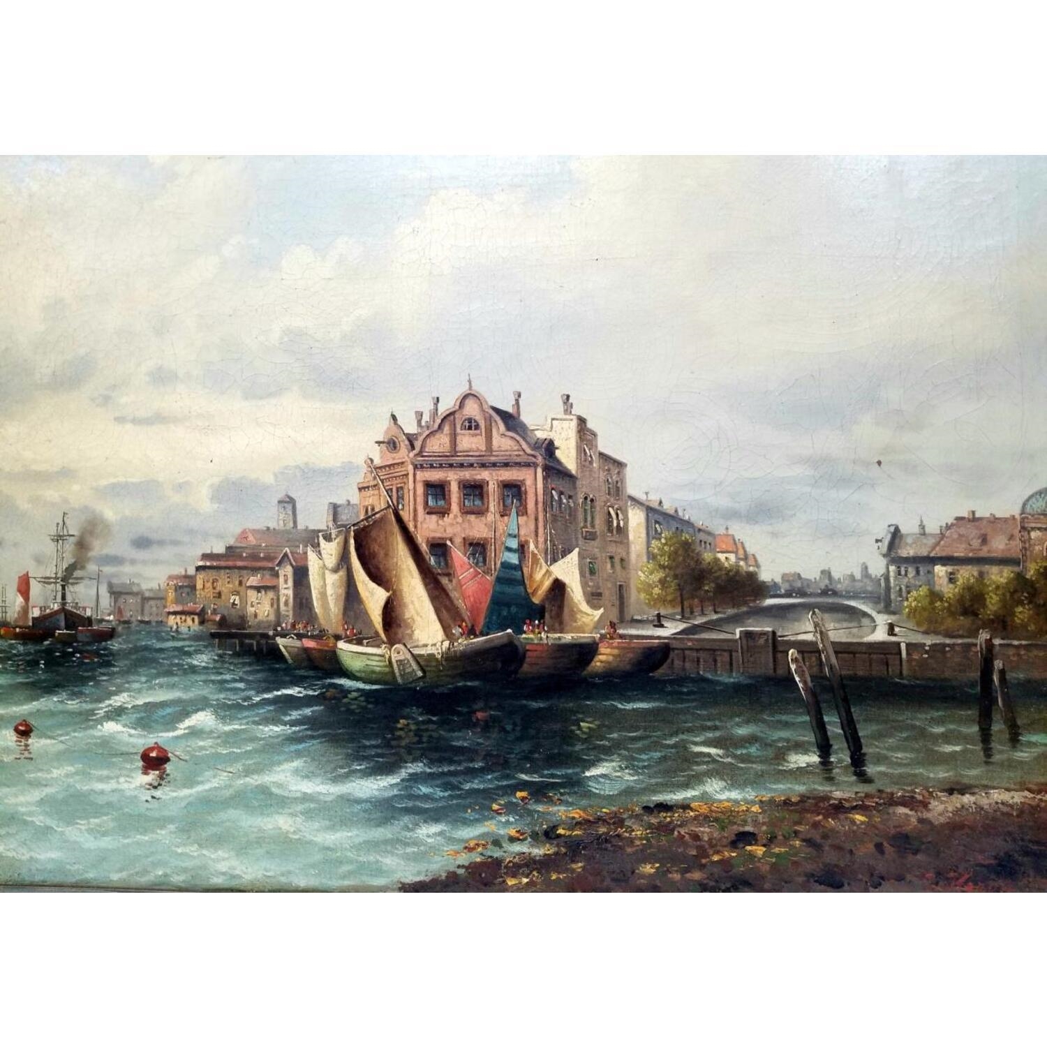 James Heron | Harbor Scene | MutualArt