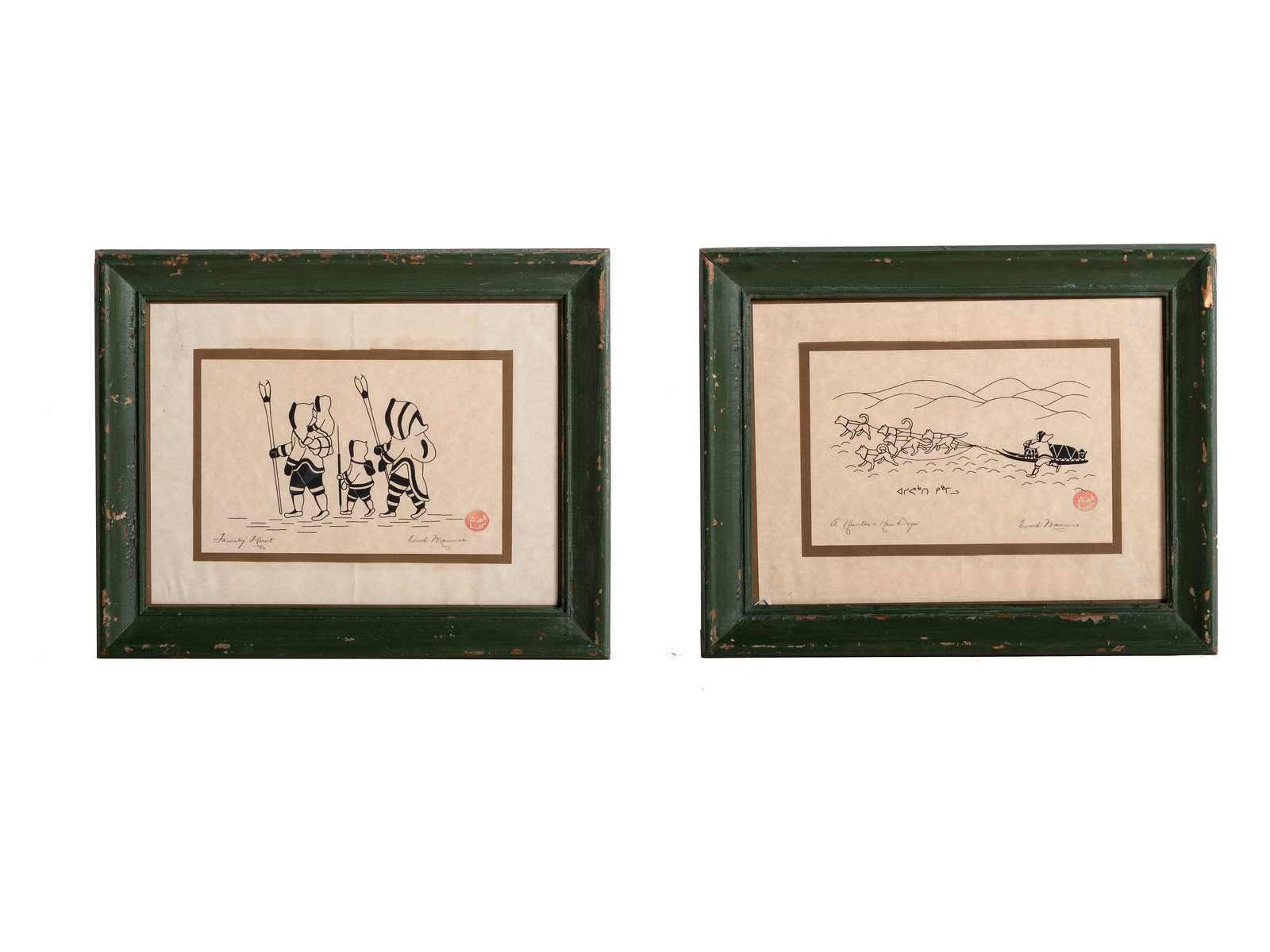 Enook Manomie | A Hunter and His Dogs and Family Hunt | MutualArt
