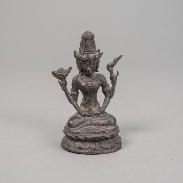Nepalese School | A BRONZE FIGURE OF A THREE-FACED DEITY (1970s ...