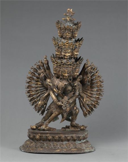 Nepalese School | A LARGE BRONZE FIGURE OF HEVAJRA IN YAB-YUM WITH HIS ...