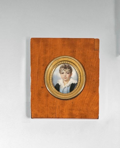 Henri-Joseph Hesse | Oval miniature portrait, signed lower left (partly ...
