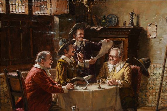 Hein van Doren | 17th Century Genre Interior Scene of Men in ...