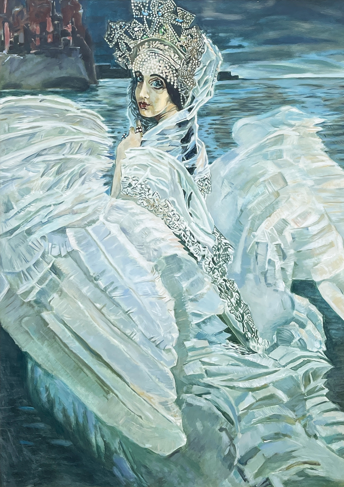 Mikhail Vrubel | LARGE SWAN PRINCESS PAINTING | MutualArt