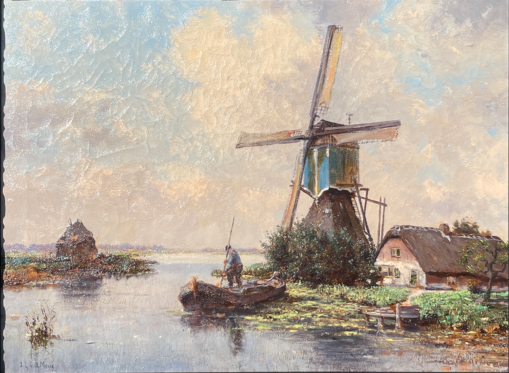 Jacobus Leonardus van der Meide | Panoramic Dutch Windmill Landscape ...