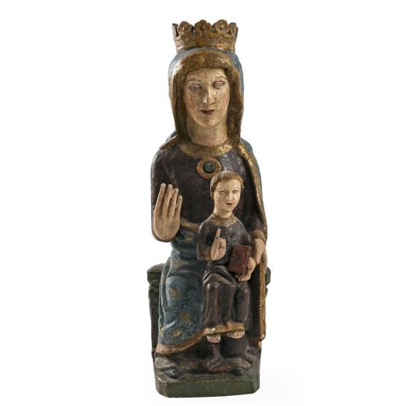 Spanish School, 14th Century | Thronende Maria mit Kind als „Sedes ...
