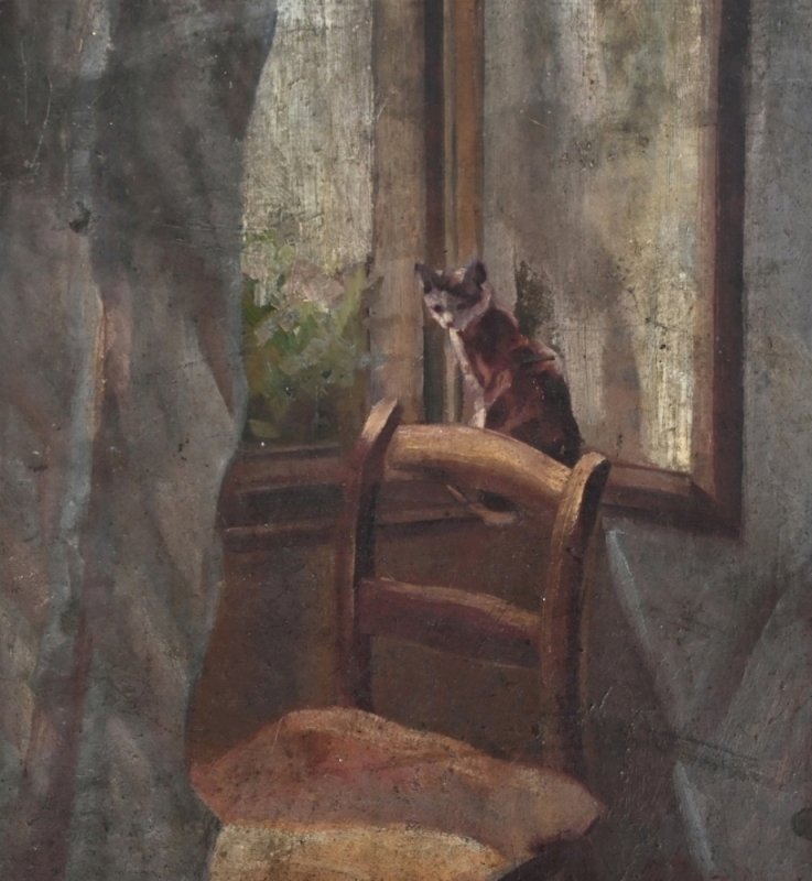 Leo Putz | Katze auf Fensterbank/Landschaft (20) | MutualArt