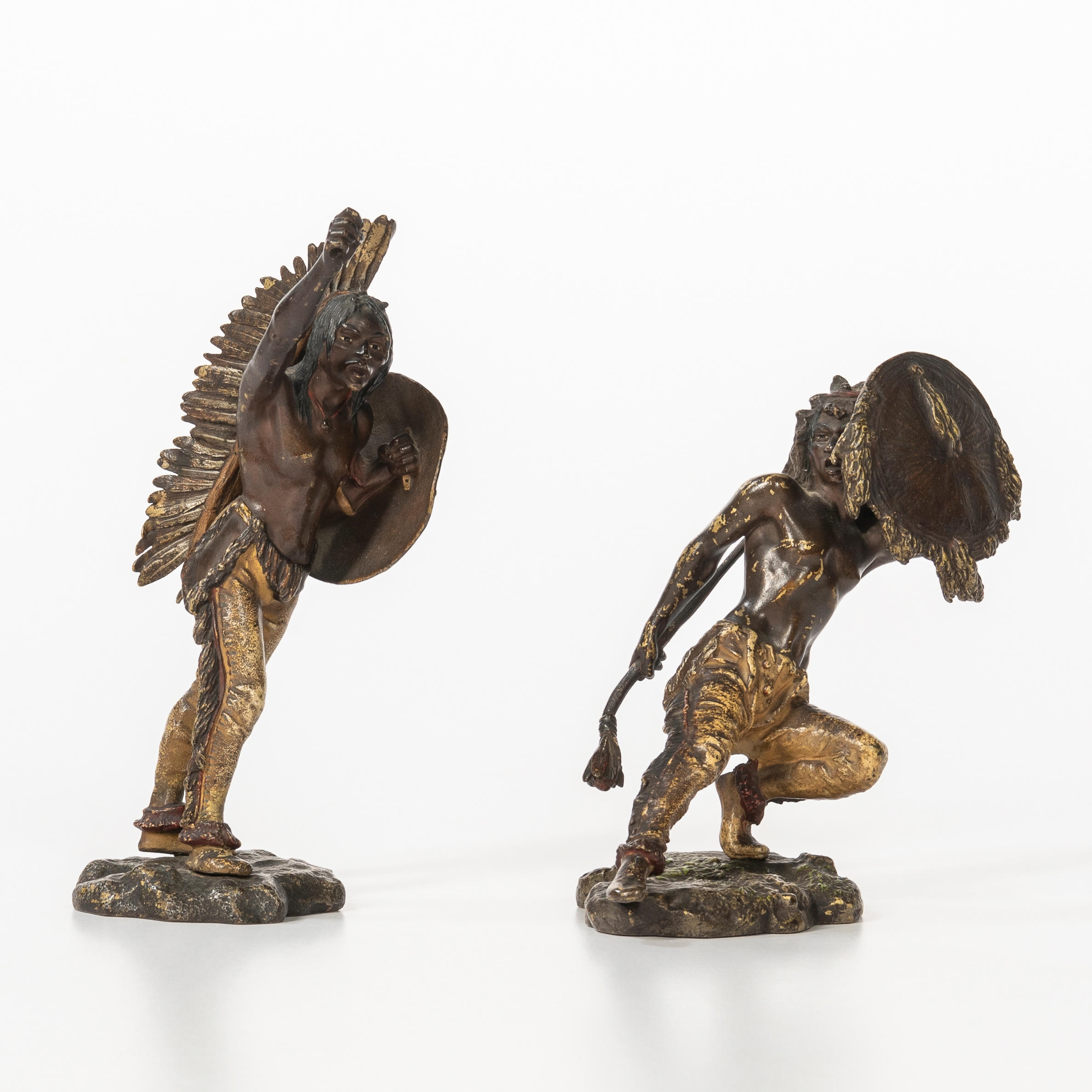 American School, 20th Century | Two Cold-Painted Bronze Statues of ...