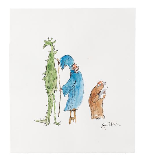 Quentin Blake | Measuring a Dragon No.2 | MutualArt
