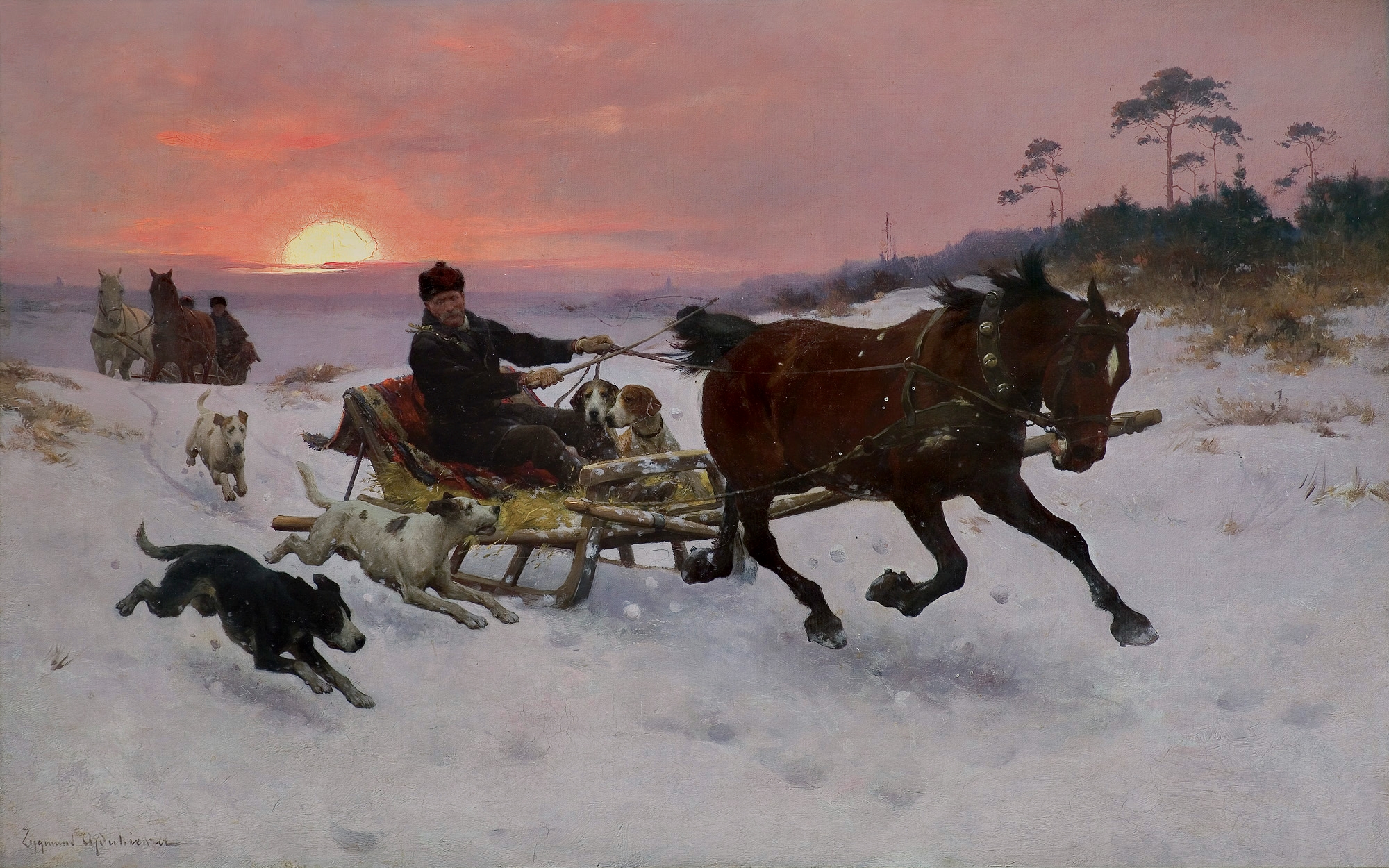 Zygmunt Ajdukiewicz | POWRÓT Z POLOWANIA (1885) | MutualArt