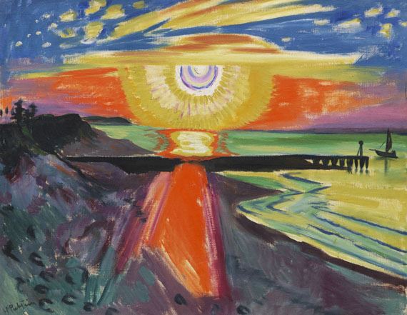 Max Pechstein | Sonnenuntergang an der See (1921) | MutualArt