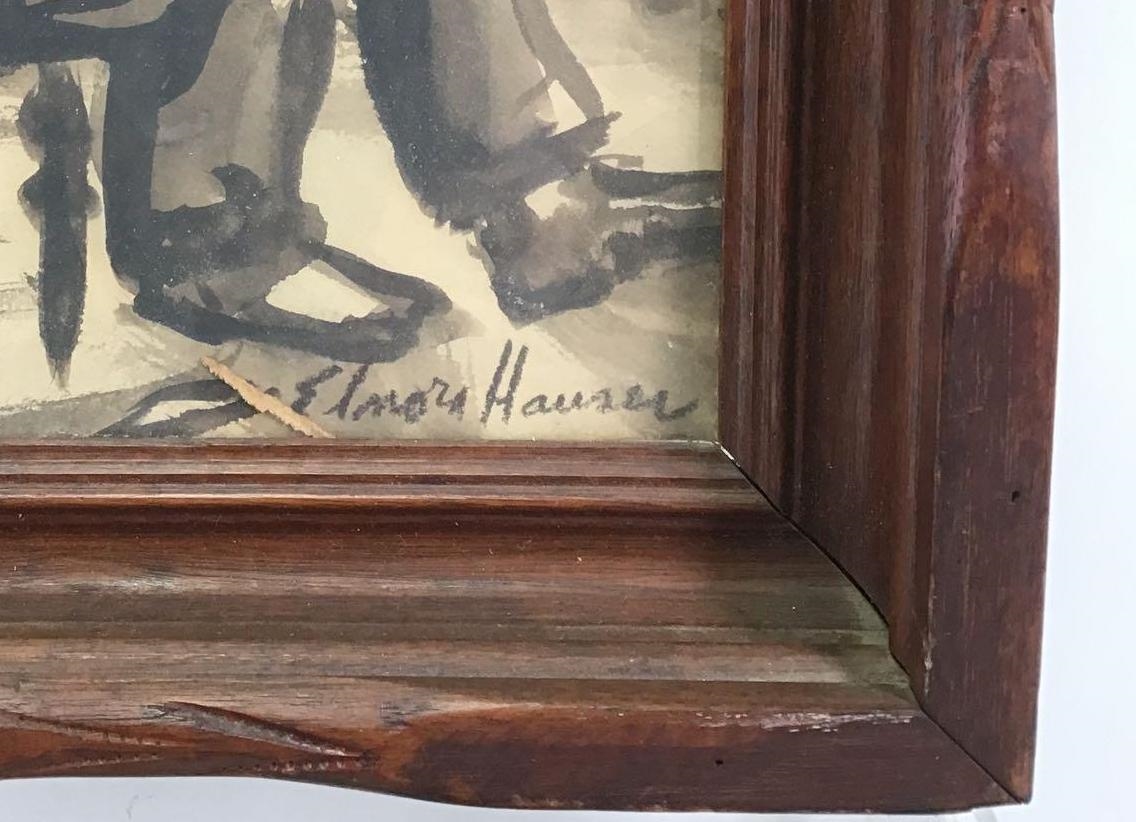Elnora Hauser | Man seated in rocking chair and smoking a pipe | MutualArt