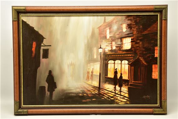 Bill Hadley | A NOSTALGIC VICTORIAN STYLE STREET SCENE | MutualArt