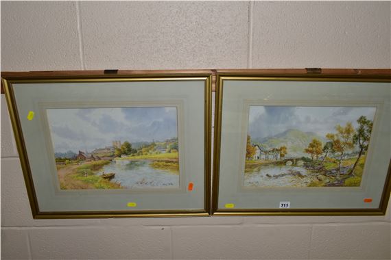 Sidney Watts | TWO ENGLISH SCHOOL RIVER LANDSCAPES | MutualArt