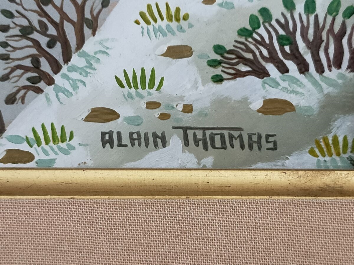 Alain Thomas | 2) Le patineur Huile sur isorel signée en bas à droite ...