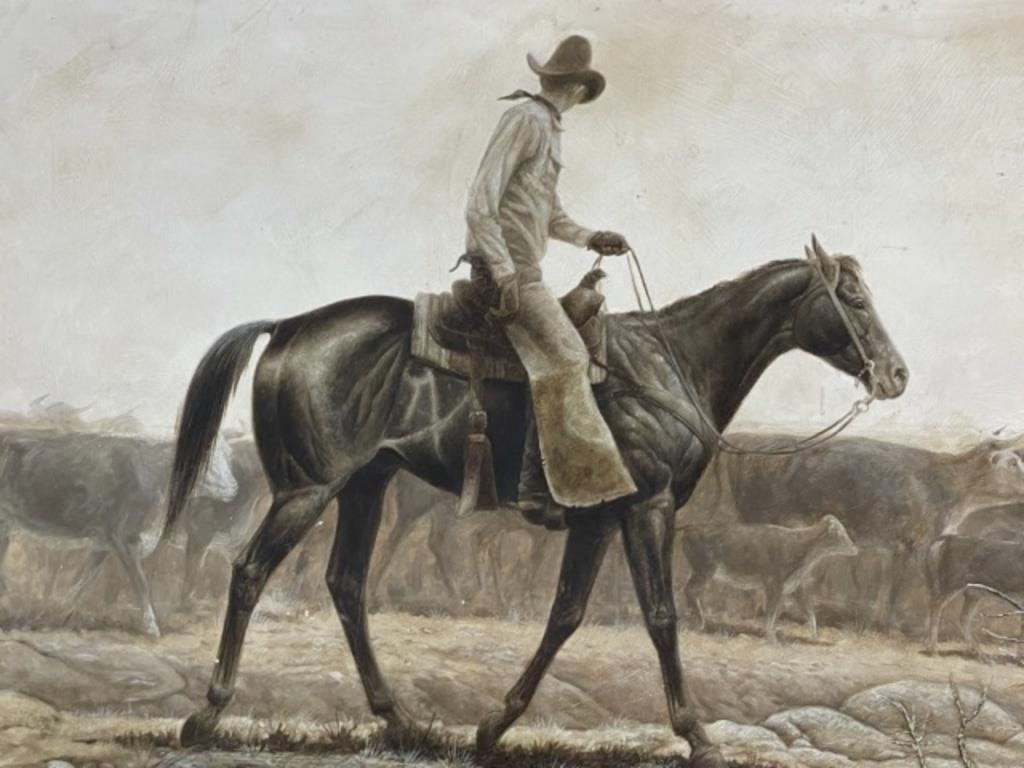 Chuck DeHaan | Chuck DeHaan Western Oil Painting of Cowboy | MutualArt