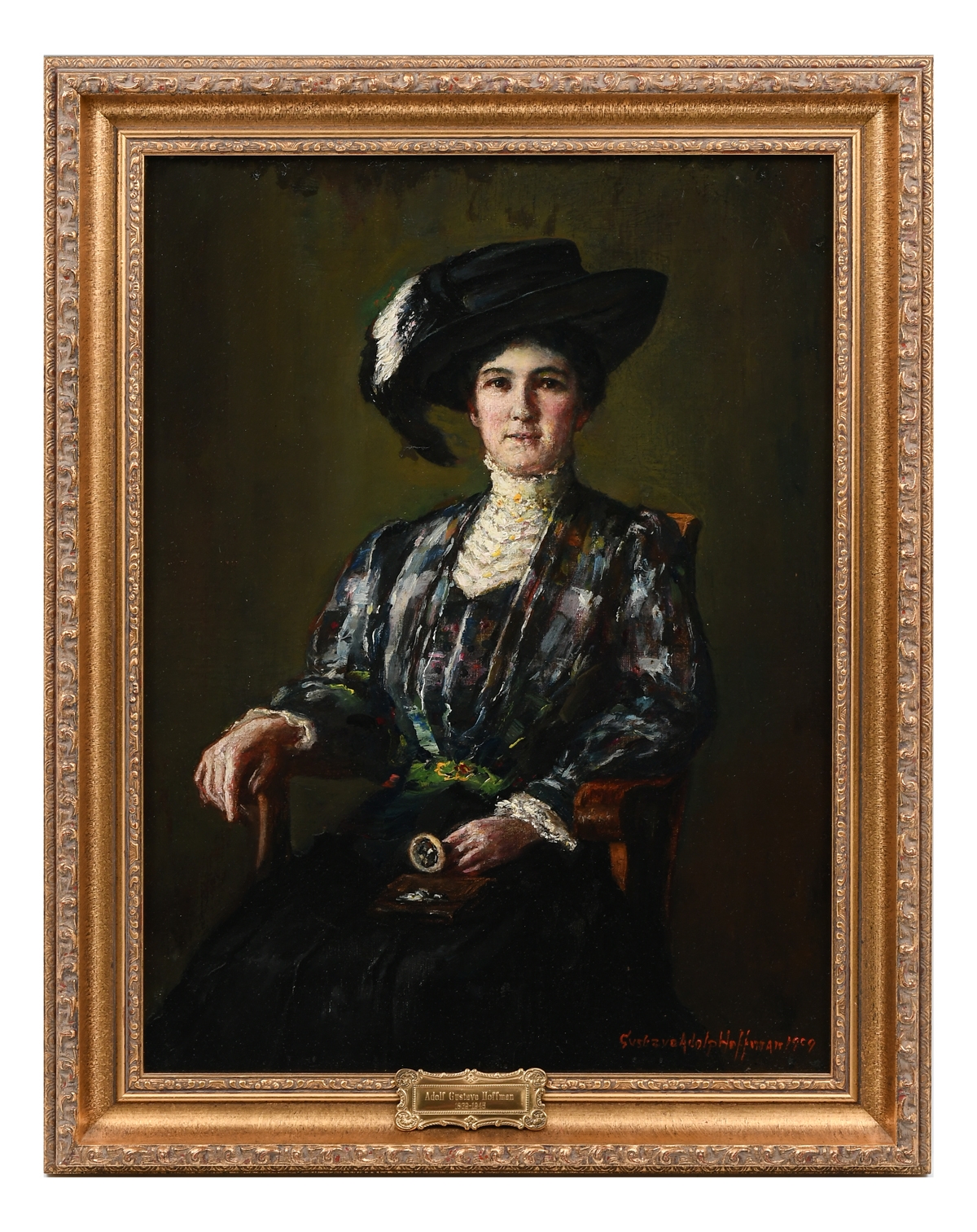 Gustave Adolph Hoffman | Portrait of a Seated Middle Age Woman Wearing ...